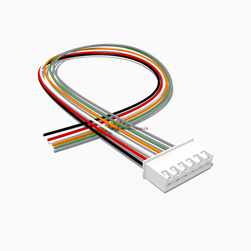 JST XH Buchse mit 30 cm Kabel 6 polig, AWG 28, UL1571, 1,52