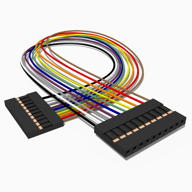 Kabel mit zwei Harwin M20 Buchsen 10 polig, 50 cm AWG 26, UL1571, 3,27